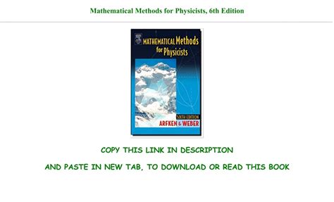 mathematical methods for physicists 6th edition