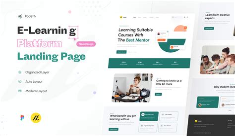 E Learning Platform Landing Page Figma