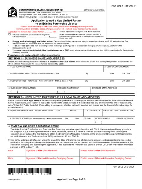 Fillable Online Cslb Ca Application To Replace The Qualifier Cslb