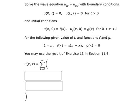 Solved Solve the wave equation utt=uxx ﻿with boundary | Chegg.com
