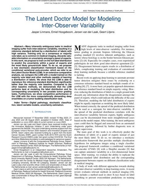 Pdf The Latent Doctor Model For Modeling Inter Observer Variability