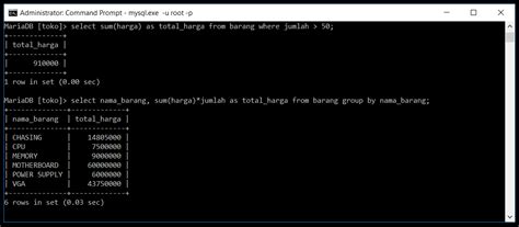 fungsi sum di database mysql lebak cyber