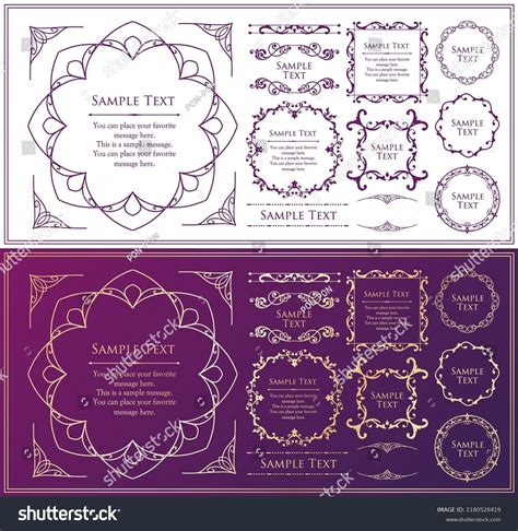 Fashionable Frame Design Template Set Gorgeous Stock Vector Royalty Free Shutterstock