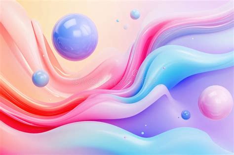 Abstract Colorful Waves With Spheres Smooth Gradients Vibrant Hues
