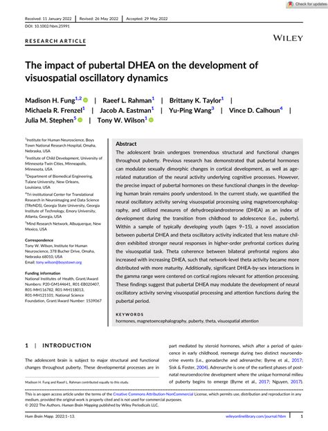 Pdf The Impact Of Pubertal Dhea On The Development Of Visuospatial Oscillatory Dynamics