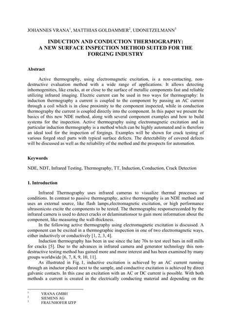 Pdf Induction And Conduction Thermography A New Surface Inspection