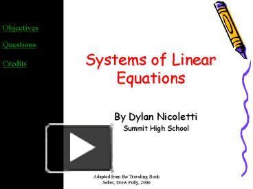 Systems Of Linear Equations Presentation Free To View