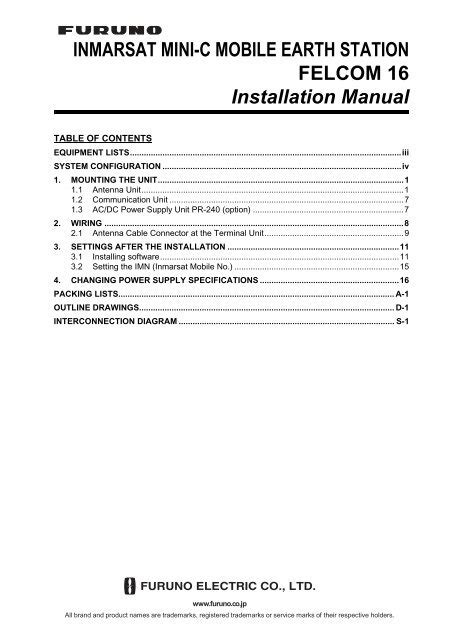 INMARSAT MINI C MOBILE EARTH STATION Yachtronics