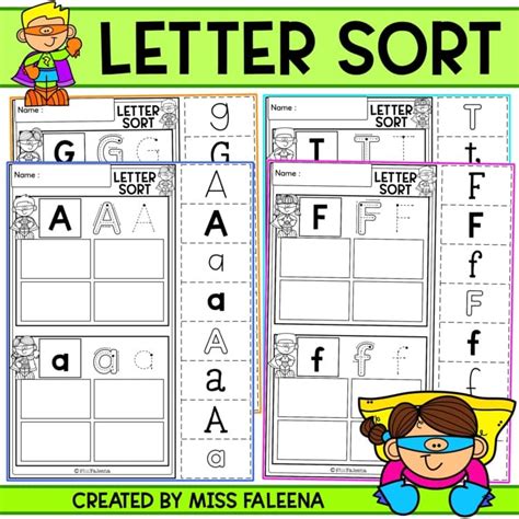 Alphabet Letter Sort Worksheets Uppercase And Lowercase By Miss Faleena