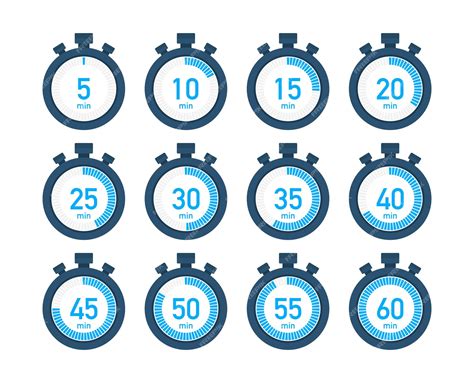 Premium Vector Timer Stopwatch Icons Set 10 20 30 40 50 60 Minutes