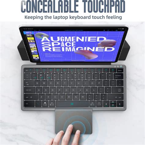 Wireless Bluetooth Keyboard Full Size Portable Keyboard With Hidden Touchpad Sync Up To