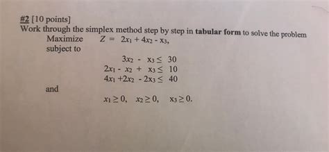 solved 2 [10 points] work through the simplex method step
