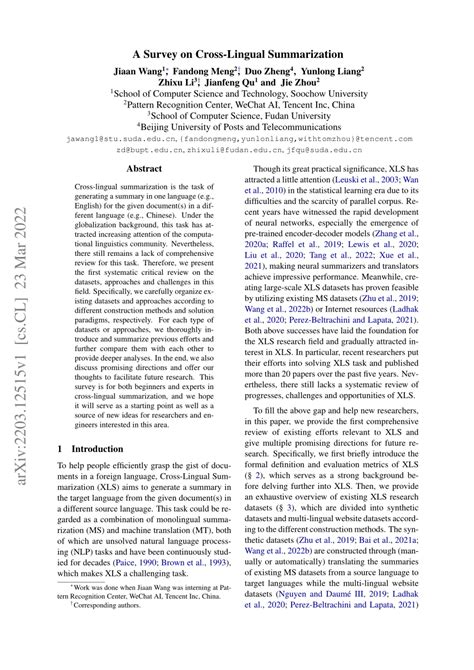 Pdf A Survey On Cross Lingual Summarization