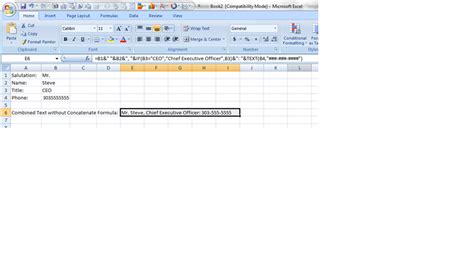 How To Use Excel Concatenate Formulas For Dashboard Template Excel