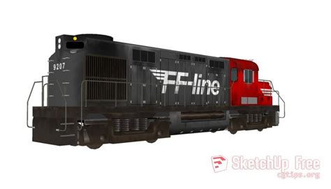 327 Train Sketchup Model Free Download