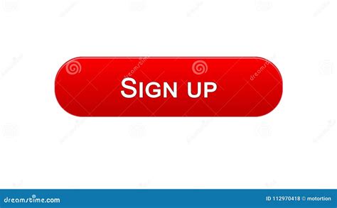 Sign Up Web Interface Button Red Color Program Authorization Password