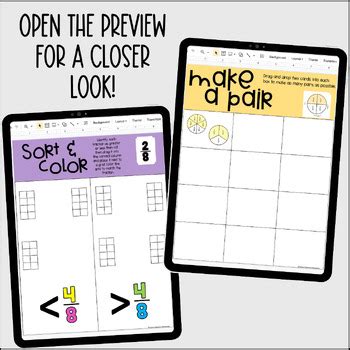 Comparing Fractions Google Classroom Slides Lessons Practice Review Activities