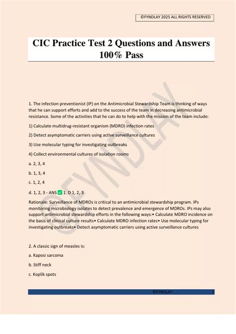 Cic Practice Test 2 Questions And Answers 100 Pass Cic Stuvia Us
