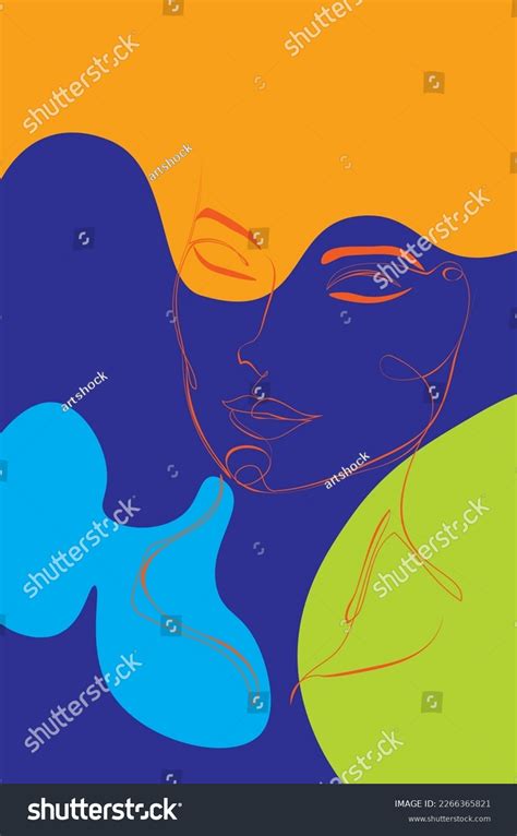 Female Face Closed Eyes Line Art Stock Vector Royalty Free 2266365821