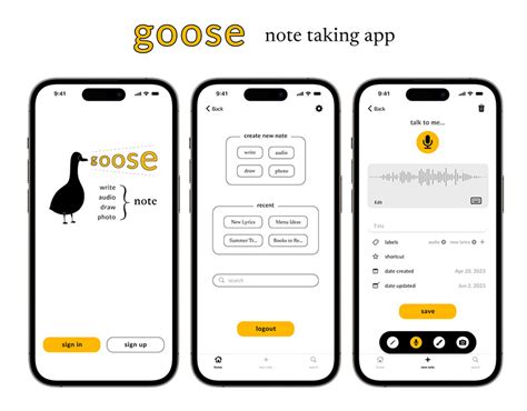 Minimalist Note Taking App Goose Note On Behance