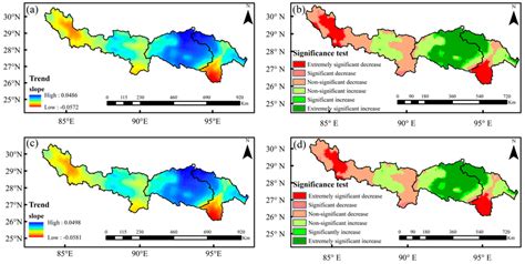 Annual A B And Growing Season C D Variation Trends Of Spei With