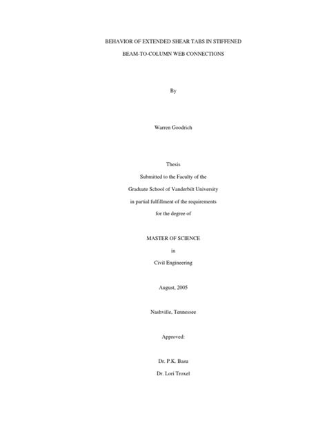 Beam To Column Web Connections Pdf Beam Structure Deformation