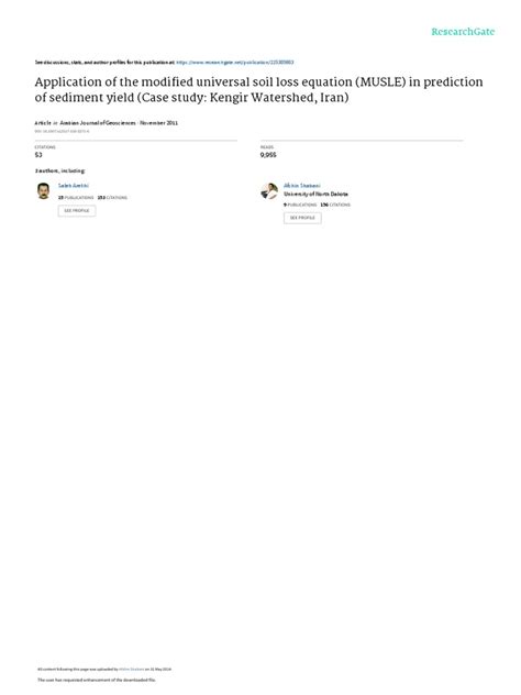 067 Journal Musle Gis Remote Sensing Pdf Surface Runoff Erosion