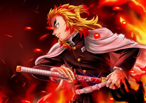Kyojuro Rengoku Hd Demon Slayer Kimetsu No Yaiba Fan Art Wallpaper Hd Anime K Wallpapers