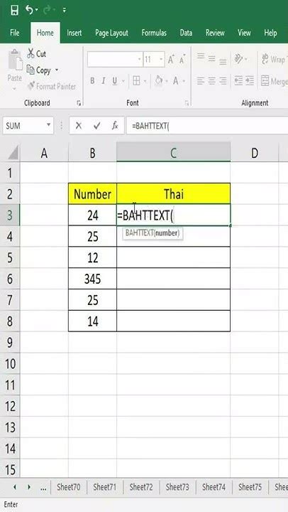 shorts convert number into thai language in excel youtube