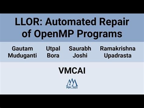 free video llor automated repair of openmp programs from acm sigplan class central