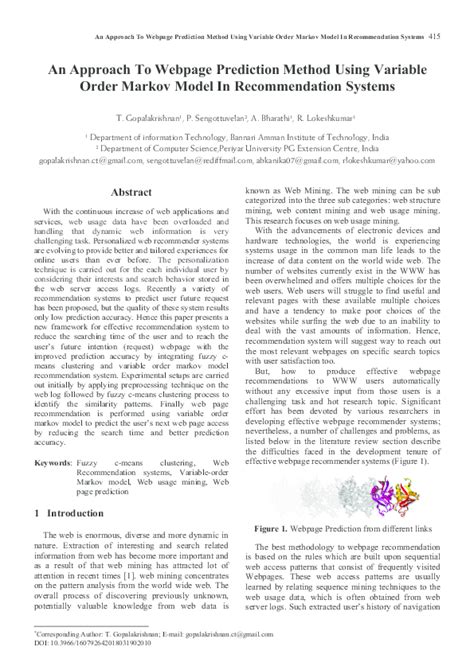 pdf an approach to webpage prediction method using variable order