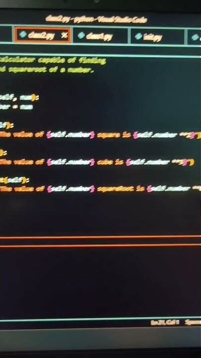 Calculate Square Cube And Square Root Using Python Vs Code Python Shorts Youtube