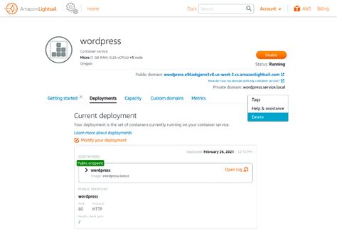launching a wordpress website using amazon lightsail containers aws