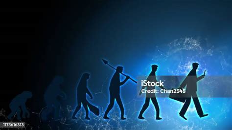 미래의 진화는 직원의 노동을 사물의 인터넷으로 바꾸어 Ai 로봇 컴퓨터 인간을 대체하는 기술 변환 디지털 혁신 세대는 사업가 의 일자리를 방해 5g에 대한 스톡 벡터 아트