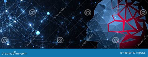 Artificial Intelligence Ai And Big Data Concept Machine Cyber Mind Humen Face With Binary Data