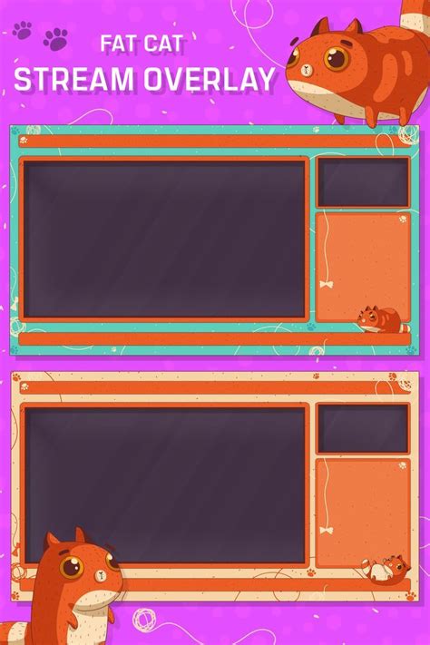2k Chubby Cats Stream Overlay 2560x1440px Customize And Use In Obs Or