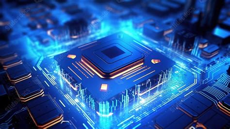 Cpu Chip On A Digitally Created Green Circuit Board Powerpoint