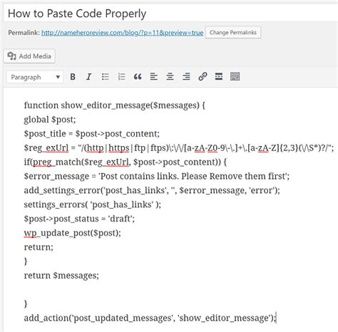 How To Paste Code In Wordpress As Is With Perfect Formatting