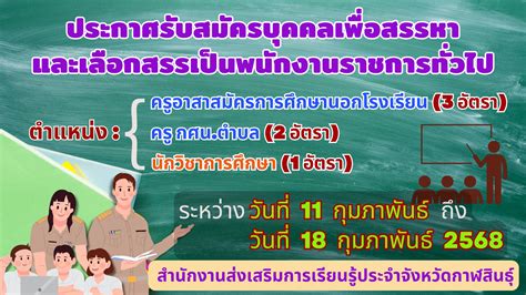 ประกาศ สำนักงานส่งเสริมการเรียนรู้ประจำจังหวัดกาฬสินธุ์