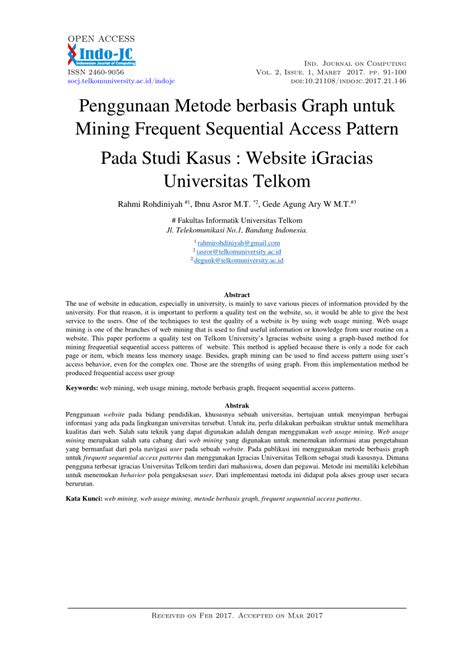 Pdf Penggunaan Metode Berbasis Graph Untuk Mining Frequent Sequential