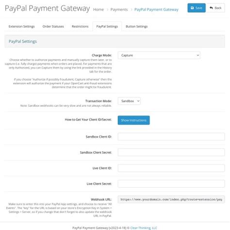 OpenCart PayPal Payment Gateway