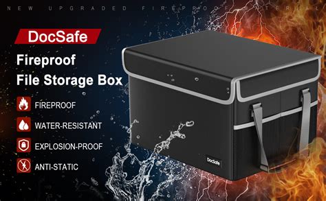 Docsafe File Box Fireproof File Storage Organizer With Lid Collapsible Document