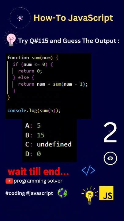 how to code javascript q 115 try solve and guess the output shorts