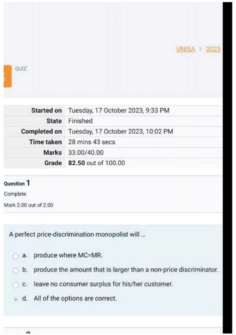 Ecs2601 Assignment 5 Semester 2 2023 Intermediate Microeconomics