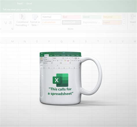 Mug Template This Calls For A Spreadsheet Design Excel Spreadsheet Png Funny Freak In The
