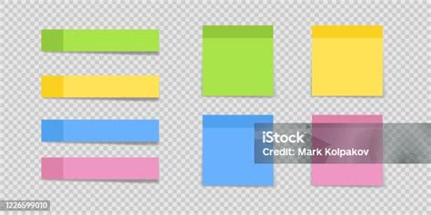 투명 한 배경에 그림자와 리얼리즘에 설정 스티커 메모 벡터 일러스트레이션 분리 접착식 메모지에 대한 스톡 벡터 아트 및 기타 이미지 접착식 메모지 끈적거리는 녹색