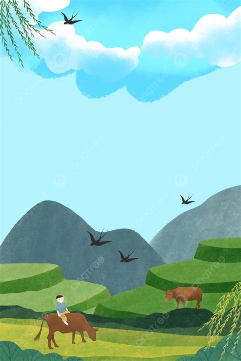 손으로 그린 배경 만화 배경 암소 일러스트 레이터 배경 배경 화면 및 일러스트 무료 다운로드 Pngtree