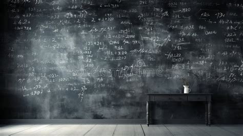 Chalkboard Texture Background With Handwritten Mathematical Equations