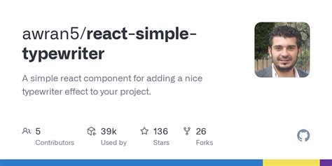 Github Awran5react Simple Typewriter A Simple React Component For