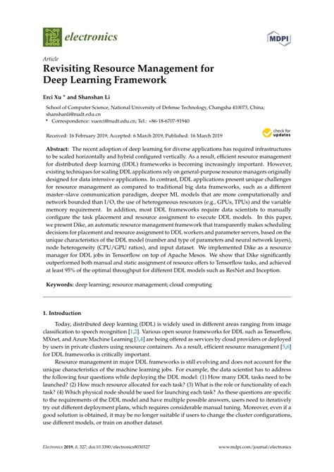 Pdf Revisiting Resource Management For Deep Learning Framework
